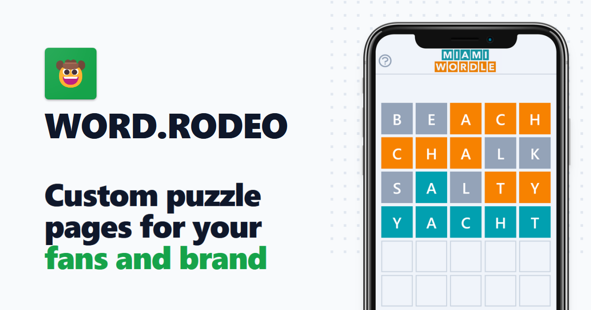 word.rodeo! - Create a custom puzzle page